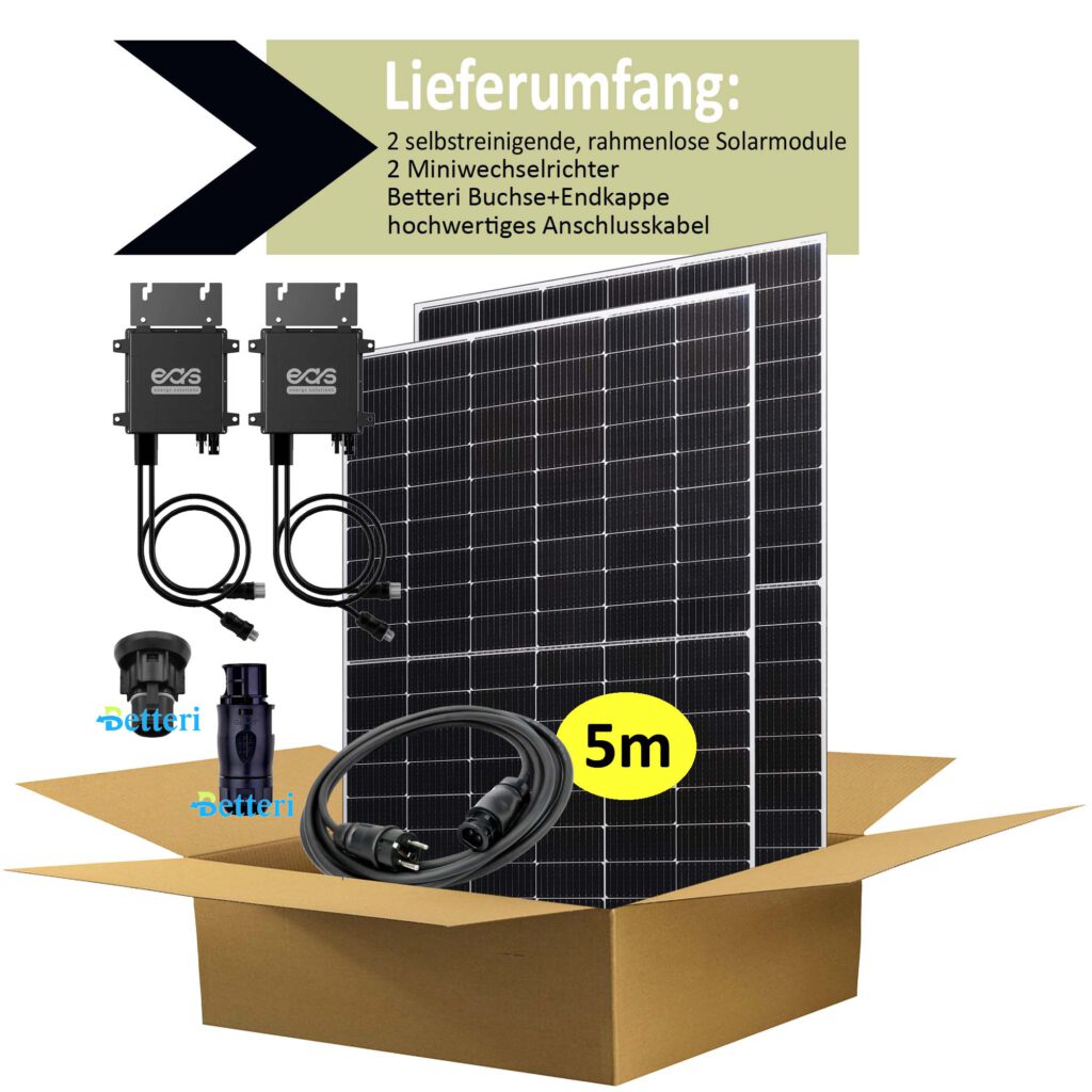 Balkonkraftwerk 600/820W Solaranlage 5M • vri:xx - smart energy